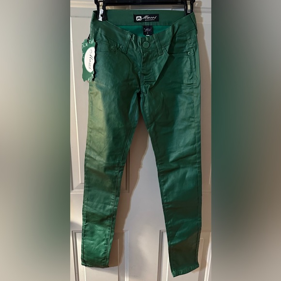 masoi jeanswear | Pants & Jumpsuits | Masoi Faux Green Leather Pants ...
